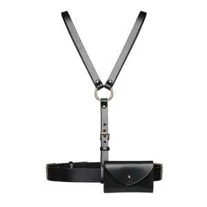 HAUTE CUIR Prestige Leather Harness Bag - Black