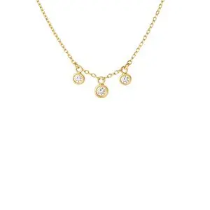 LILY FLO JEWELLERY Starlight Three Diamond Station Necklace - Gold