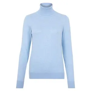 PAUL JAMES KNITWEAR Ultra Fine Cotton Roll Neck Long Sleeve Jumper - Silver