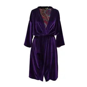 JENNAFER GRACE Plum Velvet Reversible Koi Kimono - Purple