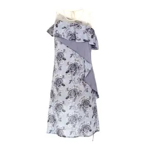 SMART AND JOY Asymmetric Flower Print Dress- & Purple - Pink
