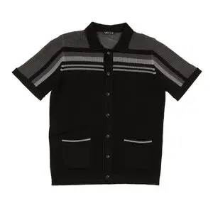 EIGHT X Foundation Crochet Button Up Shirt - Black