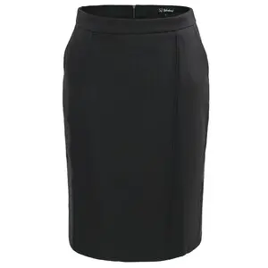 SMART AND JOY Straight Skirt With Stitched Folds - Black