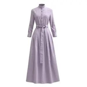 BEIRA Marina Dress Long Pleated Shirt Dress In Lilac - Purple