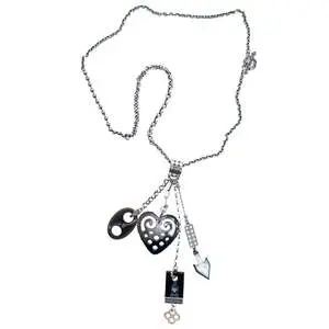 GEM KINGDOM Silver / Black Lost & Found Necklace
