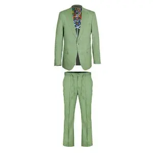 DAVID WEJ Hugo Linen Single Breasted Suit - Green