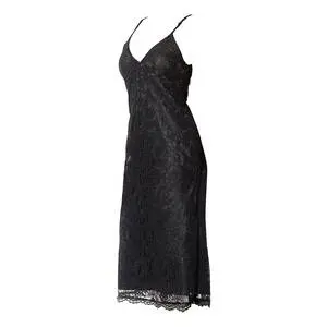 MAISON BOGOMIL Classic Knee Length Lace Dress On A Satin Base - Black