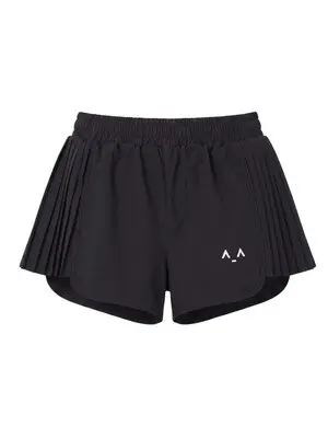 ALTRA VOLTA Pleated Active Shorts With Elastic Waist - Black