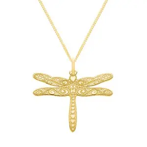 CARTERGORE Medium Dragonfly Pendant Necklace - Gold