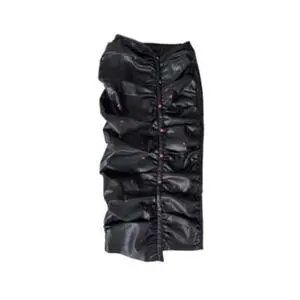 CIRCULAR PATH X Wren + Glory Ruched Vegan Leather Skirt - Black