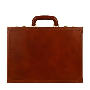 TIME RESISTANCE Cognac Leather Attaché Case Briefcase A Legacy - Brown