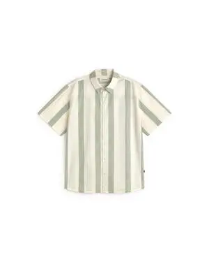 THINKING MU Tom Striped Poplin Shirt - Green