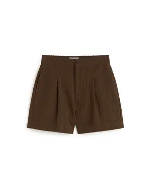 THINKING MU Seersucker Shorts Narciso - Brown