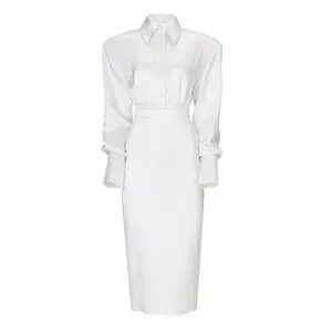 VESTIAIRE D'UN OISEAU LIBRE Silk Midi Dress - White