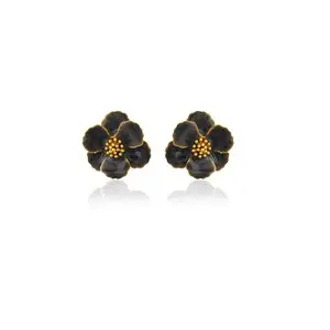 MILOU JEWELRY Petite Flower Earrings Grey