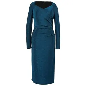 SMART AND JOY Fitted Jersey Rush Side Dress - Blue