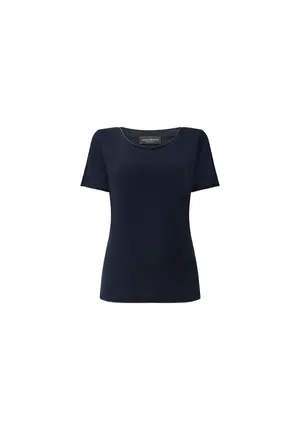 JAMES LAKELAND Short Sleeve Navy Top - Blue