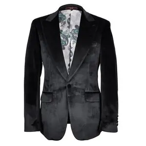 DAVID WEJ Maison Velvet Blazer - Black