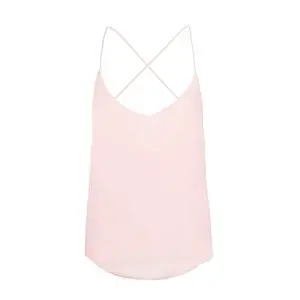 MODALLICA Liz Light Pink Organic Gots Certified Peace Silk Camisole Top With Open Back