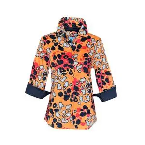 PERLAVERA Printed Three-quarter Sleeve Shirt