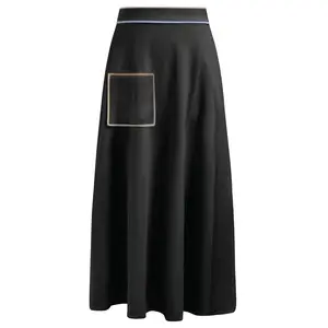 ROCH PEREL Coloured Trim Pocket Skirt - Black