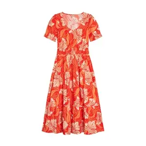 INARA Molokai Sunset Cotton Dress - Orange