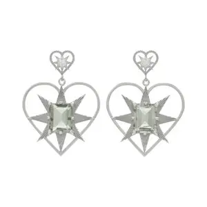 ZOË & MORGAN Shining Heart Earrings - Silver