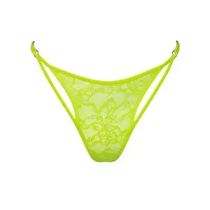 MONIQUE MORIN LINGERIE Hologram Adjustable Thong Acid Green