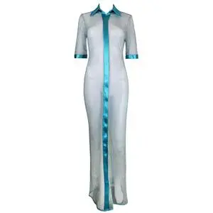 AK ROYALTY RESORTWEAR Athena Rhinestone Maxi Dress - Blue
