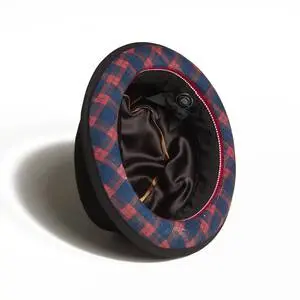 DASMARCA HATS Bruno Felt Porkpie Hat With Retro Stripe Appliqu - Black