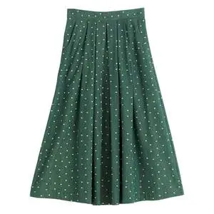 LOUCHE Pasadena Flower Dot Midaxi Skirt- Fern