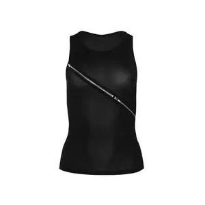 LUNATIC FEMME Zip Tease Sheer Zipper Tank