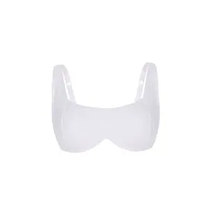 YORSTRULY Orly Bikini Top Colour Optic Bikni Top With Ribbed Fabric & Removable Paddings - White