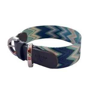 ALECOO Chevron Dog Collar Azure - Blue