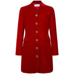 FEMPONIQ Velvet Tailo Blazer Dress - Red