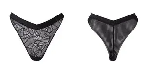 BOTT LINGERIE Soft Lace Tanga Brief La Teuf Shadow - Black