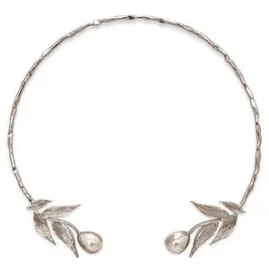 DHWANI BANSAL Reva Choker With Baroque Pearls - Silver