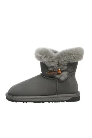 EVERAU AUSTRALIA Robin Horn Toggle Button Mini Boots - Grey