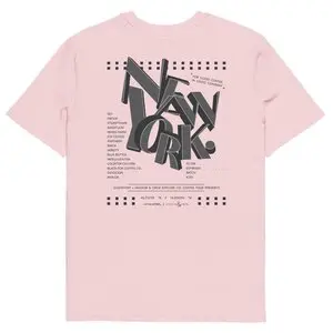 ANCHOR & CREW X Gustatory Organic Cotton "new York Coffee Scene" Embroidered T-shirt - Pink