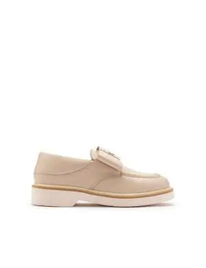 ILVI Adia Beige Leather Loafer - Beige/black