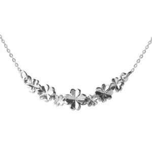 LEE RENEE Lucky Clover Bar Necklace - Silver
