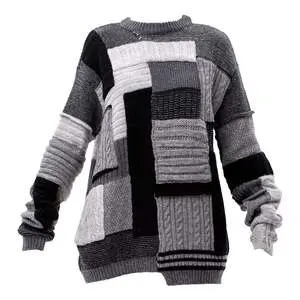 MAISON BOGOMIL Chunky Patchwork Sweater - Black