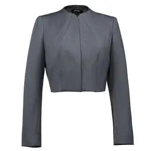 SMART AND JOY Crop Bolero Minimalist Blazer Dark - Grey