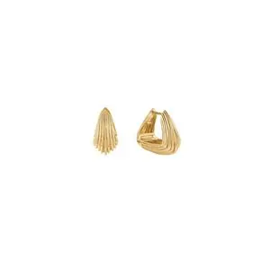 VANCHI Juno Ridged Chunky Hoops - Gold