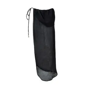 AULALA PARIS The Siren’s Veil Sheer Beach Pareo With Seashell - Black
