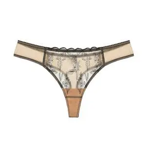 AMOUR D'AGNETTE Neutrals / Kim Thong In Floral Embroidery On Jelly Fabric - Black