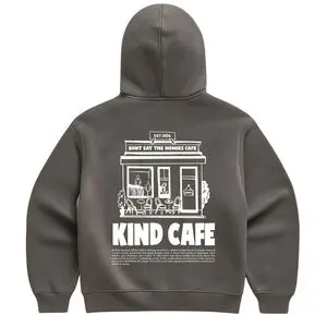 DONT EAT THE HOMIES Deth Cafe "kind Cafe" Graphic Crewneck Hoodie
