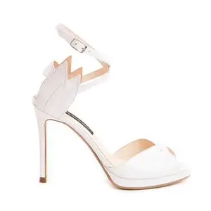 THE 5TH ELEMENT Pearl Flowers Sandal White