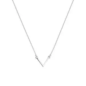 SPERO LONDON Sterling Essential V Wishbone Necklace - Silver
