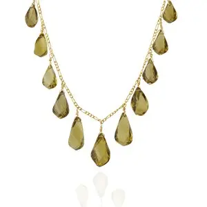 MOUNIR LONDON Gold / Brown Cognac Quartz Statet Necklace - Gold/brown